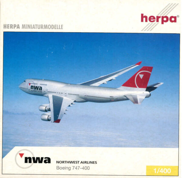 Boeing 747-400 NWA Northwest Airlines N661US Herpa 560887 1:400 - MW-Moba